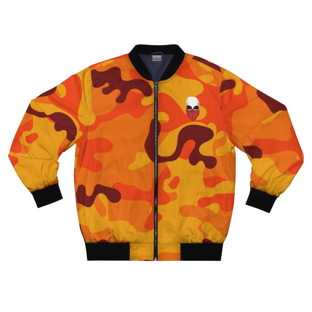 PBI Skull Camo Orange Bomber Jacket - PipeBomB Industries