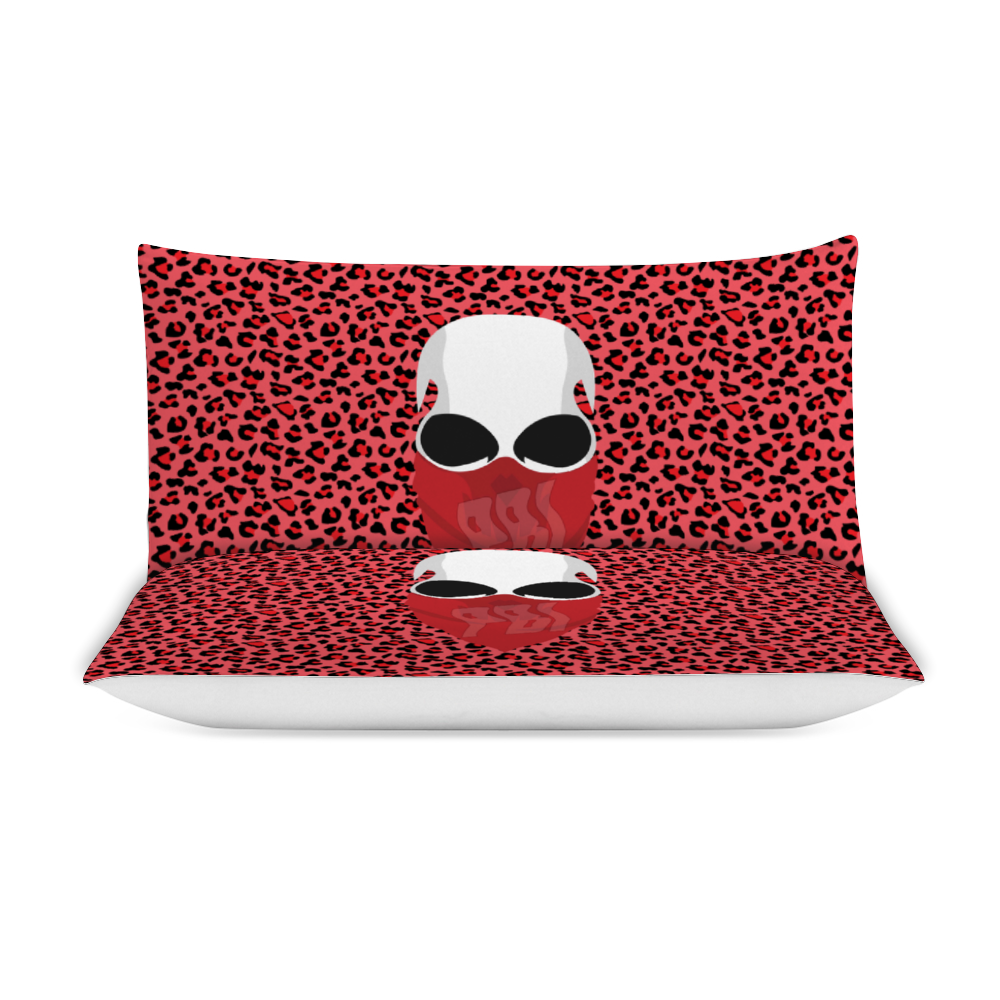 PBI Skull Red Leopard Bedding Set - PipeBomB Industries